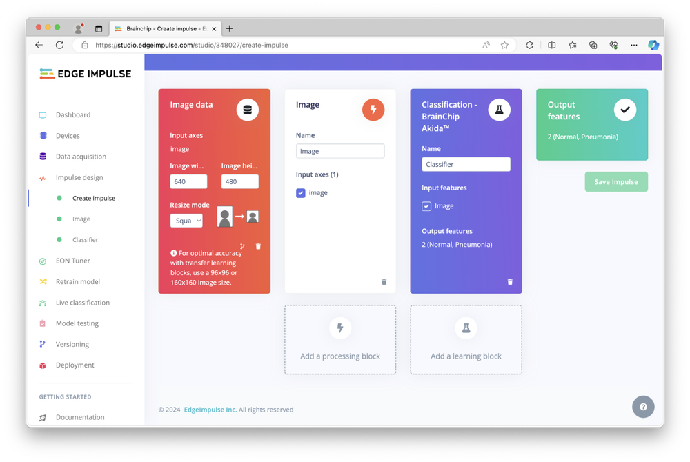 Classifying Medical Imaging On-Device with Edge Impulse and BrainChip