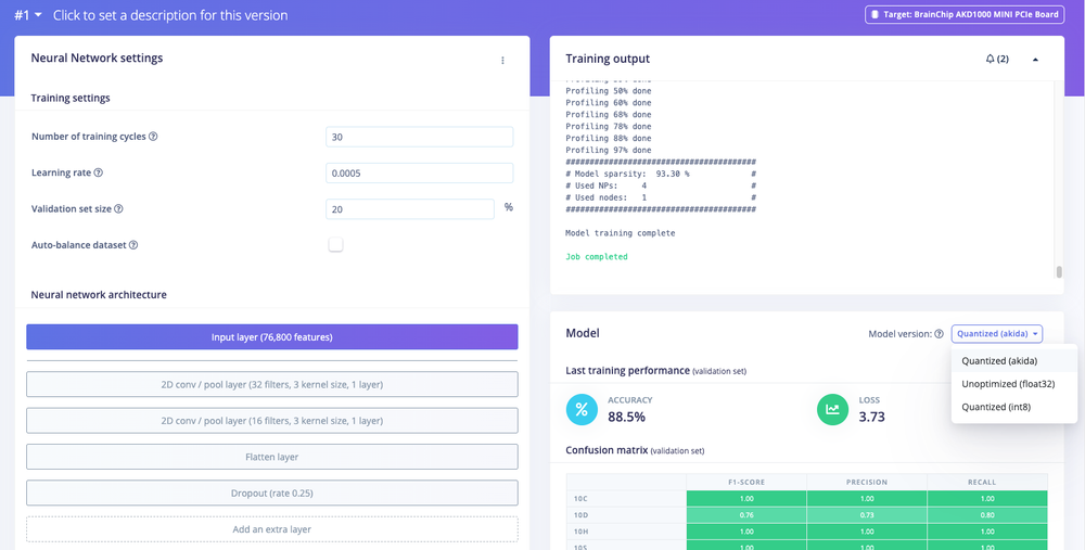 BrainChip Akida™ Platform Features in Edge Impulse