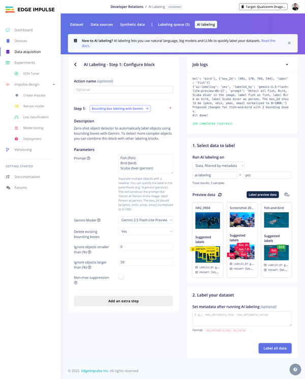 Introducing Our New AI-Labeling Block with Gemini for Zero-Shot Labeling